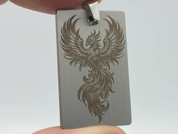 Laser cut and engrave | Laser Engraved Tribal Phoenix Stainless Steel ...