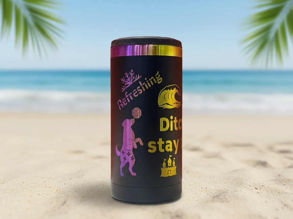 Laser Engraving a Colored Slim Can Cooler | Free Files - Atomm