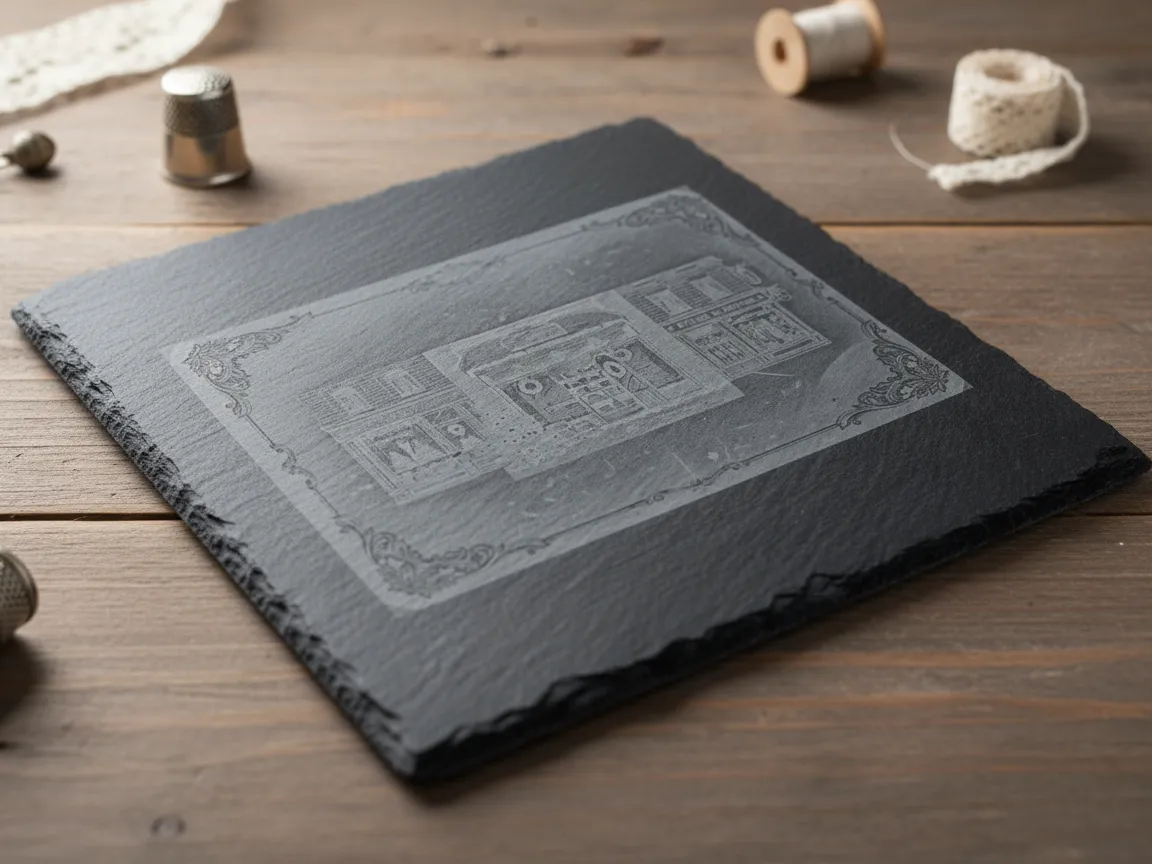 Laser Engraved Slate Decorative Plaque with Vintage Design | Free Files ...