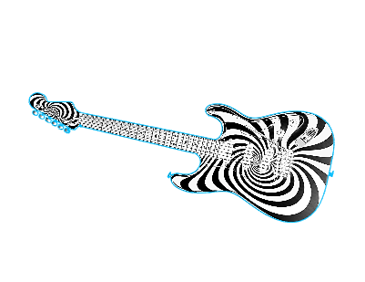 Miniature Electric Guitar Acrylic Ornament with Black and White Spiral ...