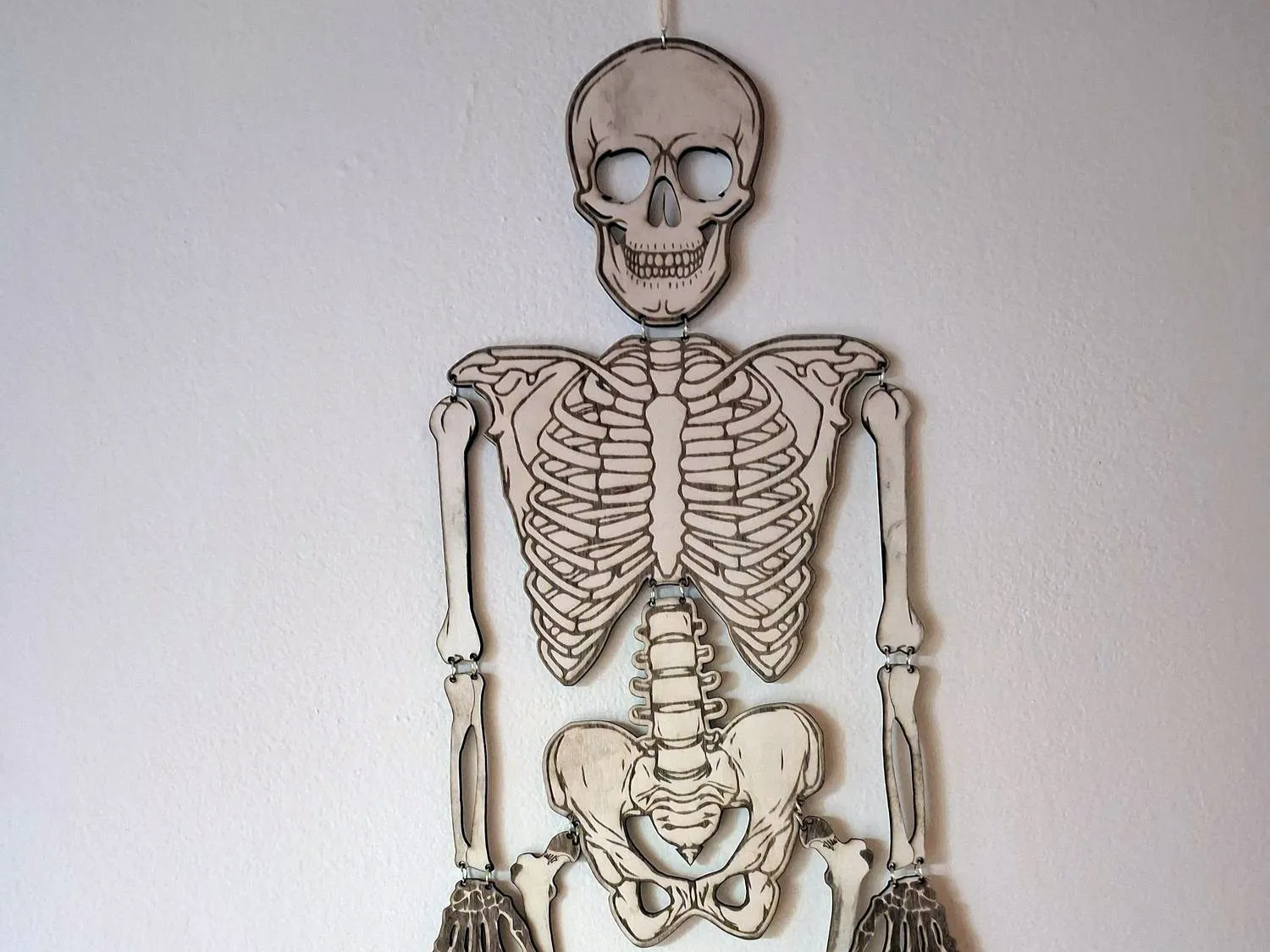 laser cut, wooden hanging skeleton as a halloween decoration. total ...