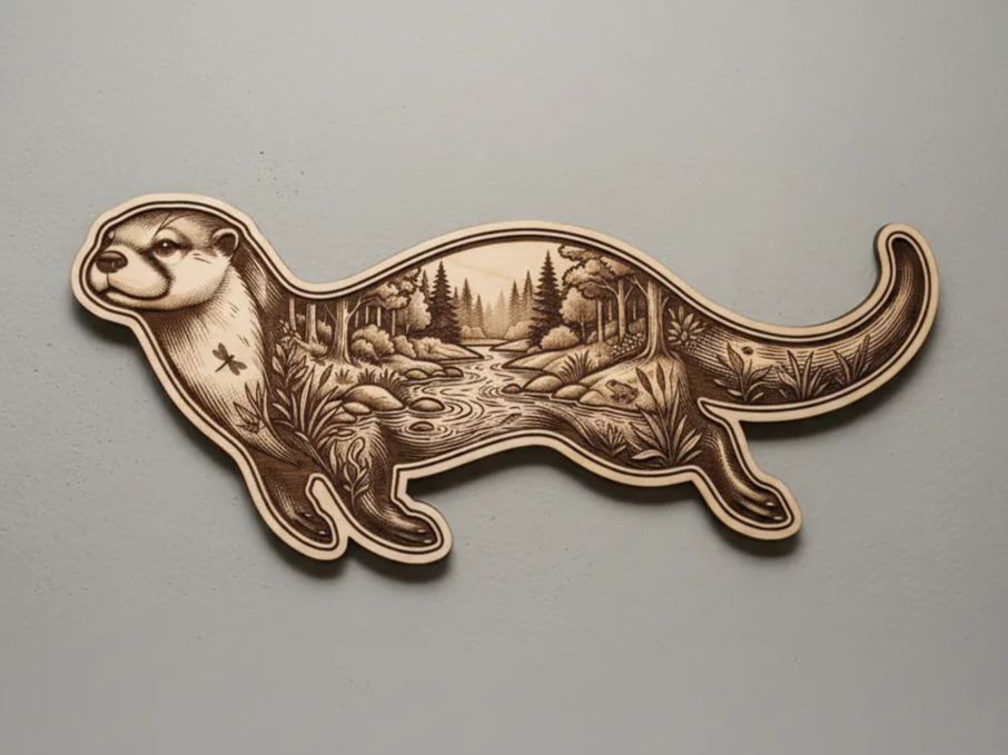 Otter Scenic Cut and Engrave | Free Files - Atomm