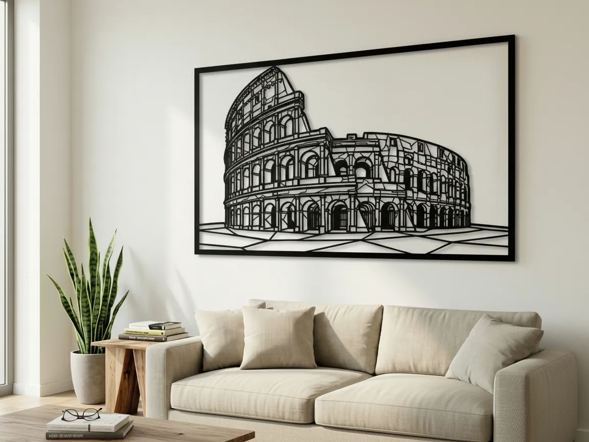 Laser cut and engrave,Blade cut | Laser Cut Wall Art of Roman Colosseum ...