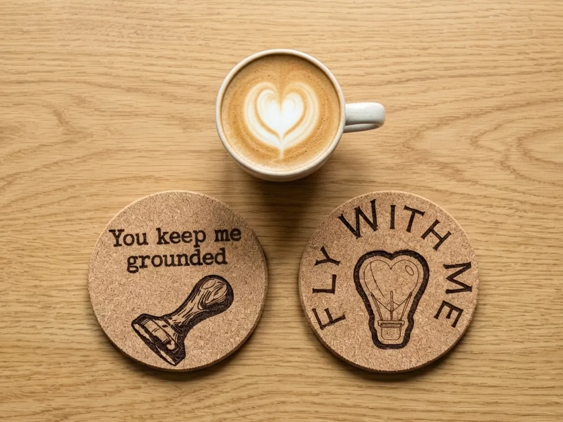 Cork Coasters with Inspirational Quotes and Designs for Valentine's Day ...