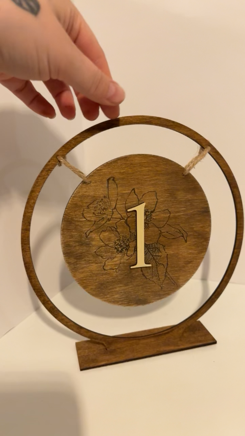 Hanging Table Number Sign