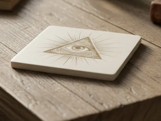 Square coaster featuring an eye of providence triangle motif | Free ...