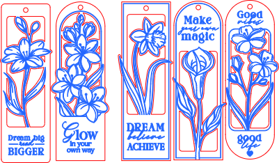 Floral wooden bookmarks with inspirational quotes - Free Files - Atomm