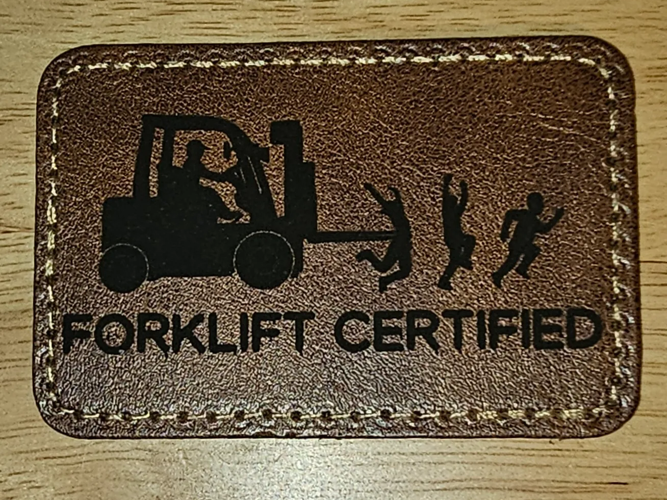 Forklift Certified Leather Patch with Black Print | Free Files - Atomm