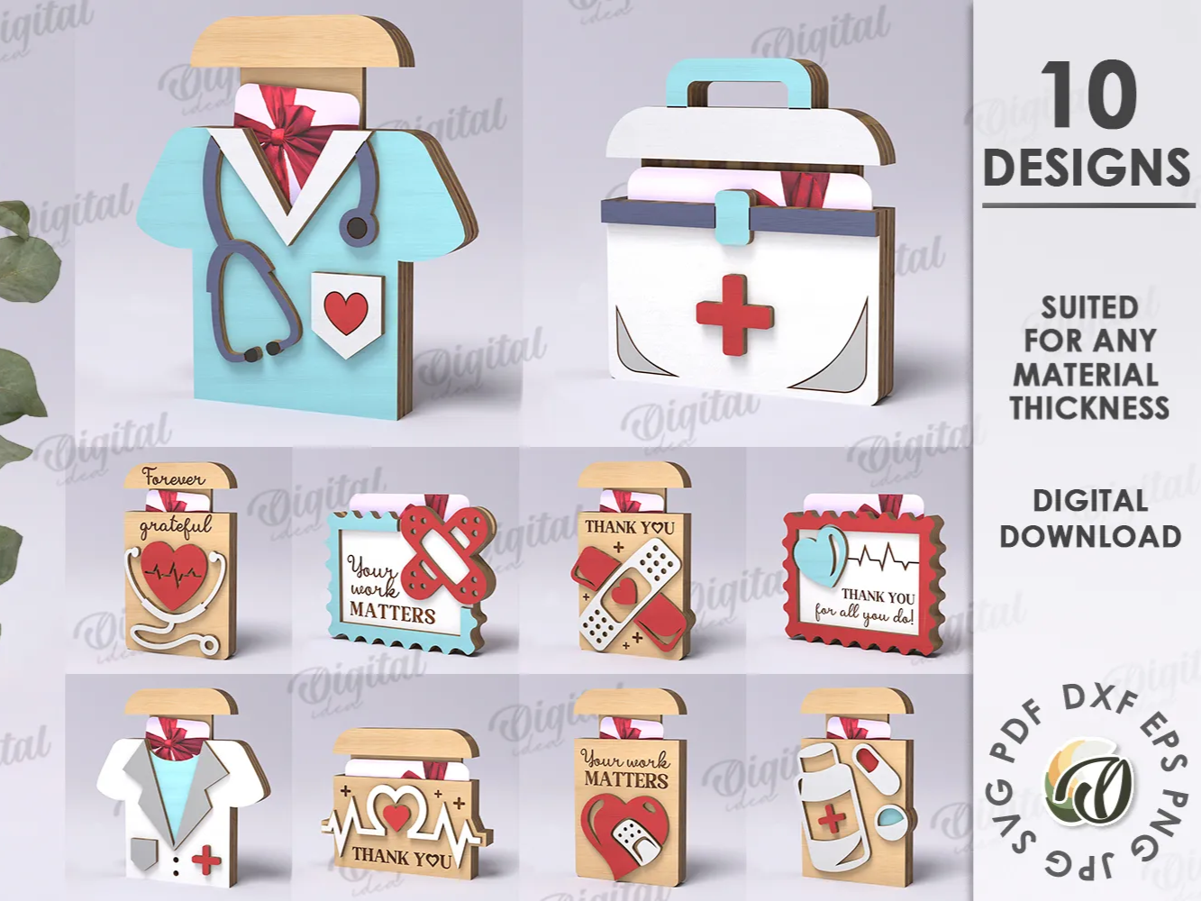3D Nurse gift card holders bundle. Nurse gift laser cut. Nursing svg ...