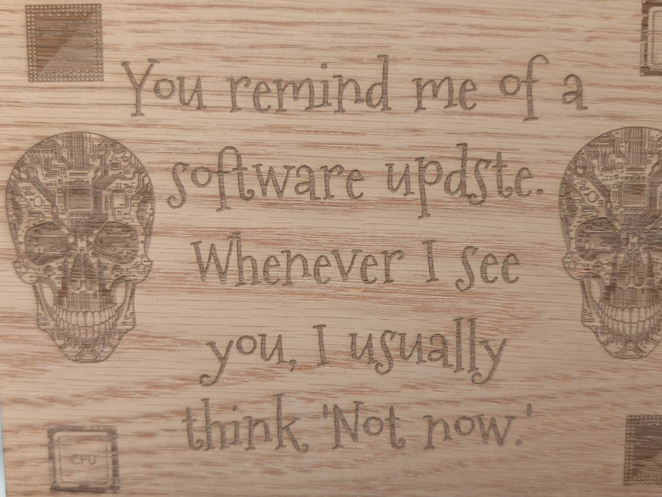 Laser cut and engrave | Laser Engraved Wooden Plaque with Skull and ...