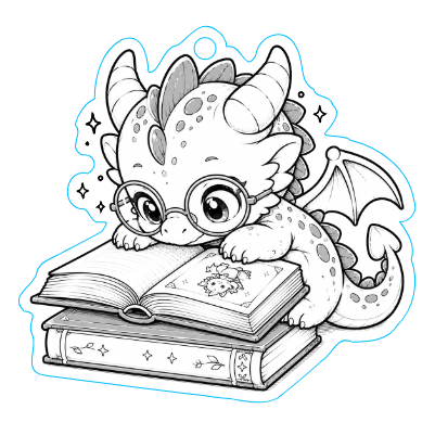 Kawaii Baby Dragon Keychain –Cozy Book Dragon Chibi Charm - Little ...