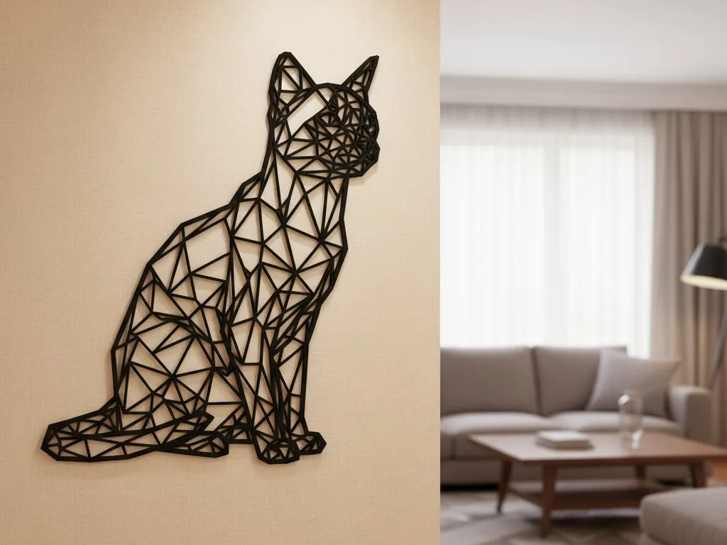 Siamese Cat Wall Art SVG | Laser Cut File | Geometric Cat Silhouette ...