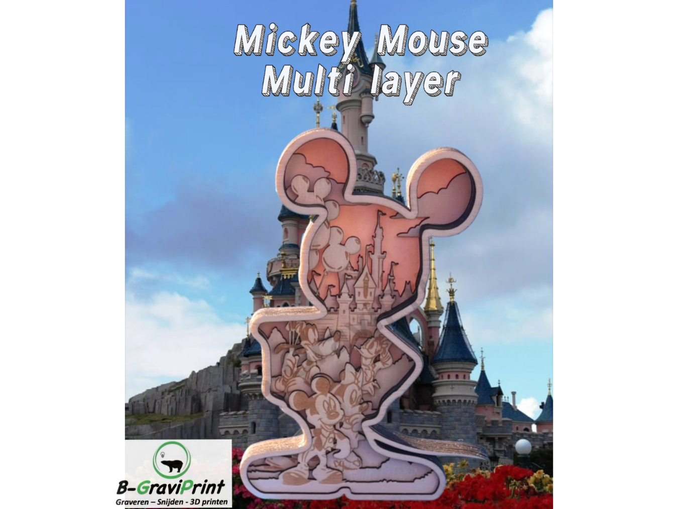Mickey Mouse Multi Layer Laser Cut Wall Art Decor | Free Files - Atomm
