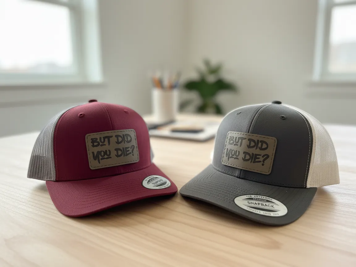 Leather Patch Mesh Snapback Hats With But Did You Die Text | Free Files ...