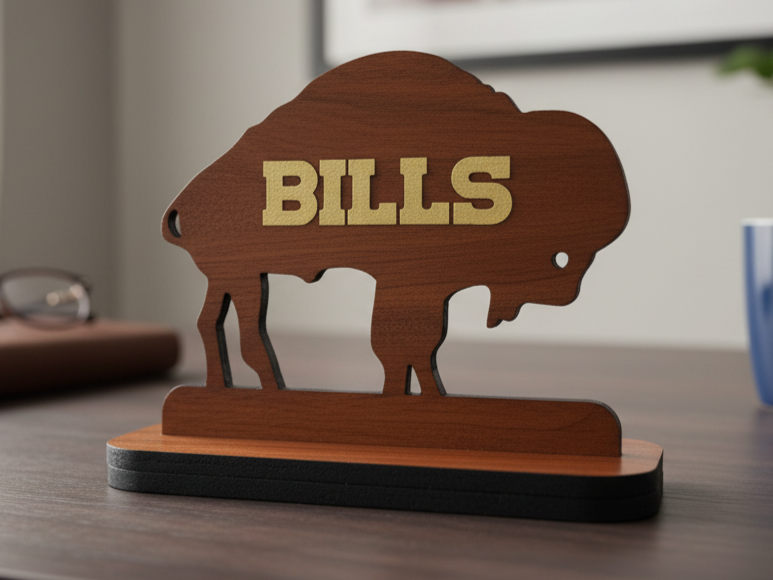 🦬 “Built to Stand” – Vintage Buffalo Wood & Brass Display | Free Files ...