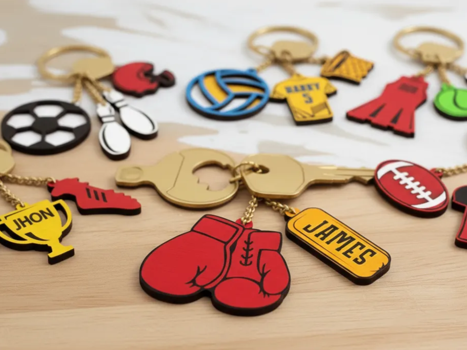 Sports Keychains Laser Cut Bundle. Personalized Design. Name Tags ...