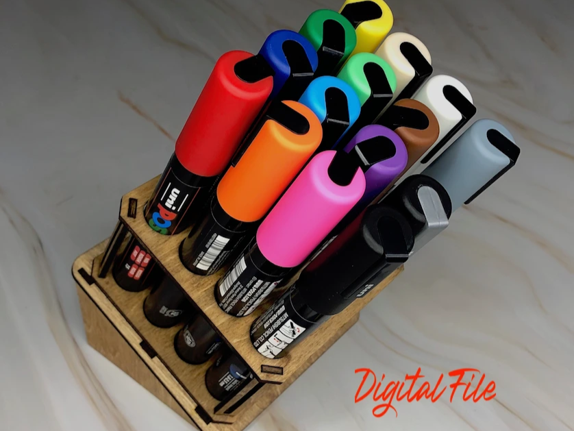 Wooden POSCA Color Marker Holder for 16 marker Pens. | Ready to Use ...