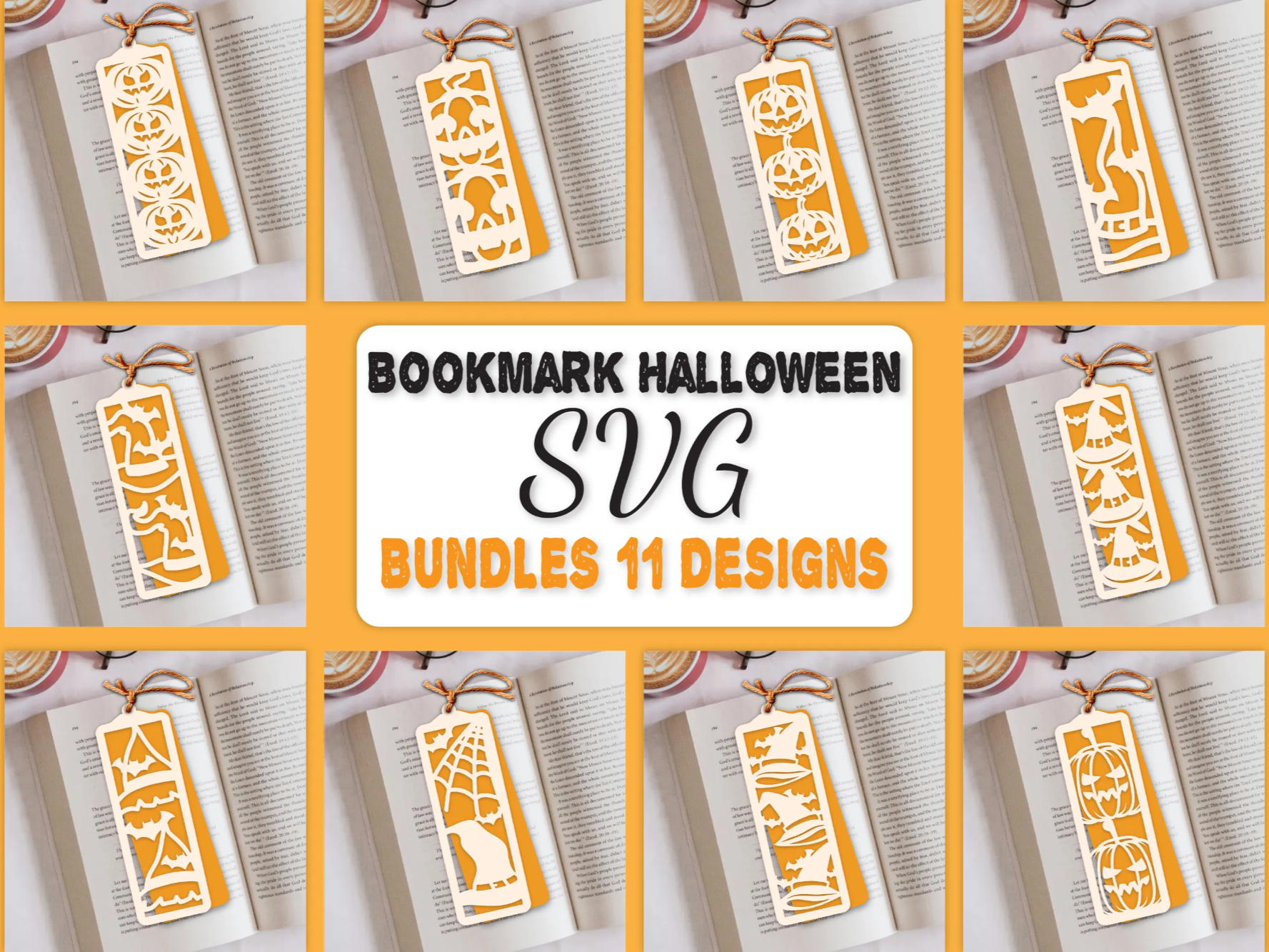 Laser cut and engrave | Bookmark Halloween Lasercut BUNDLES 11 DESIGNS ...