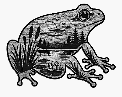 Moonlit Marsh Frog – Rustic Wetlands Wood Engrave and Cut | Free Files ...