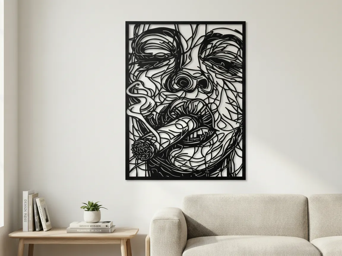 Laser Cut Abstract Wall Art Decor – Urban Pulse | Flow-Line Art with ...