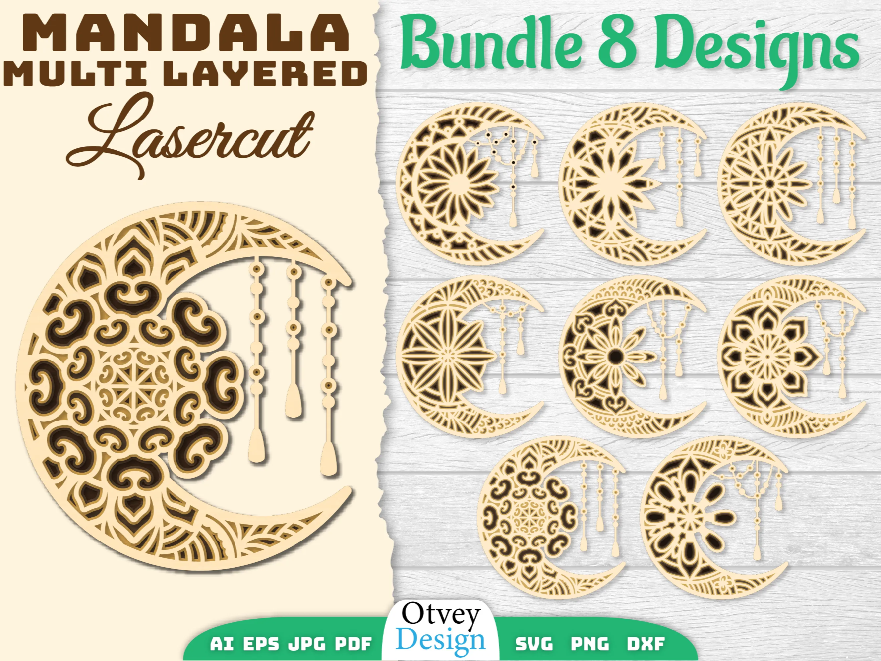 Laser cut and engrave | Mandala Moon Layered Lasercut BUNDLES | Ready ...