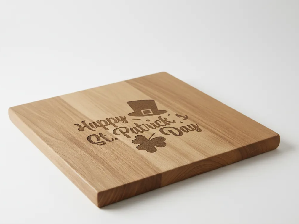 Laser Engraved St. Patrick's Day Wooden Cutting Board | Free Files - Atomm