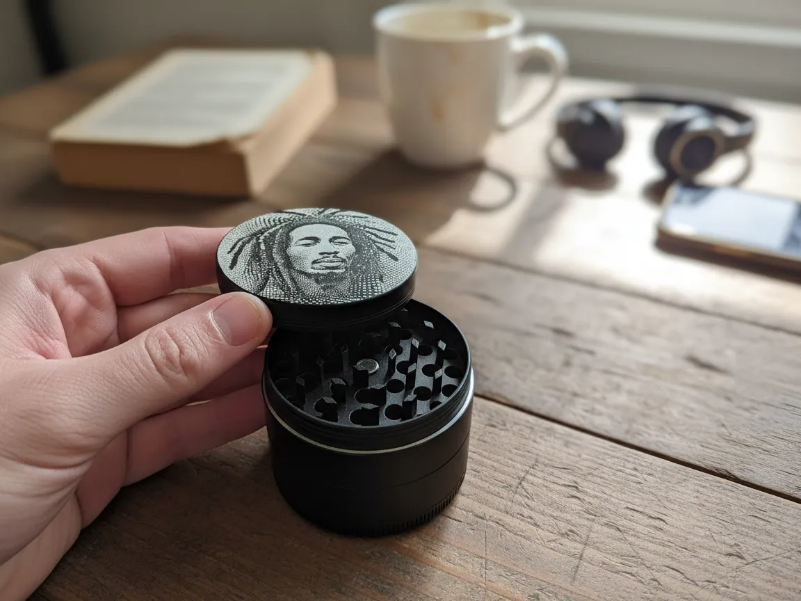 Black Herb Grinder with Bob Marley Portrait | Free Files - Atomm