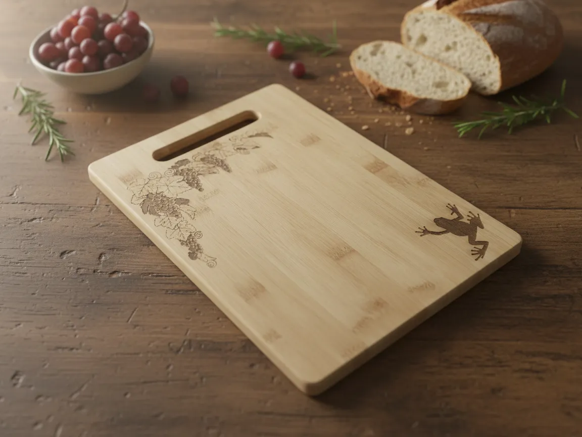 Laser cut and engrave | Laser Engraved Bamboo Cutting Board with Frog ...