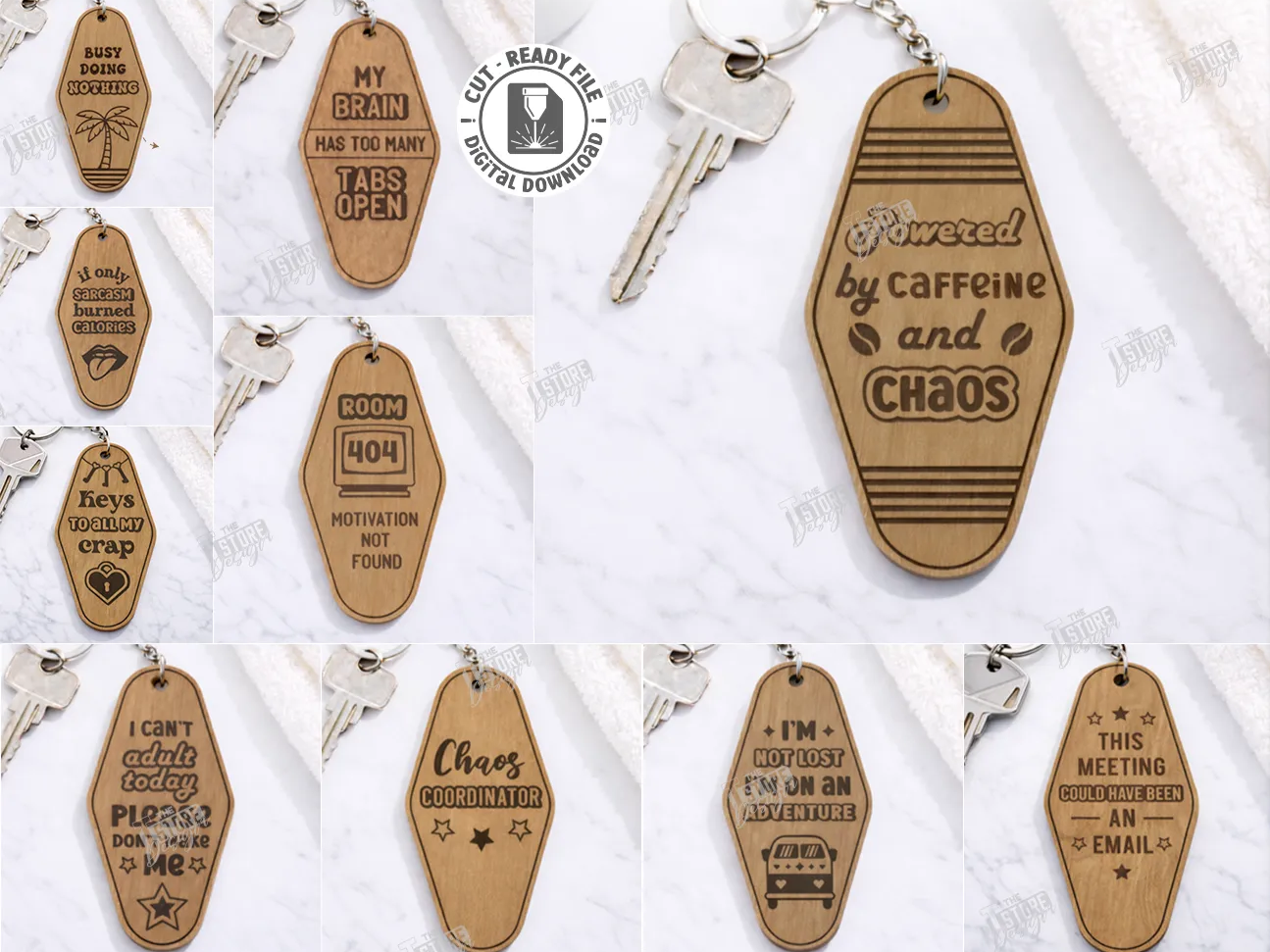 Retro Sarcastic Motel Keychains Laser Cut Bundle. Key Chain ...