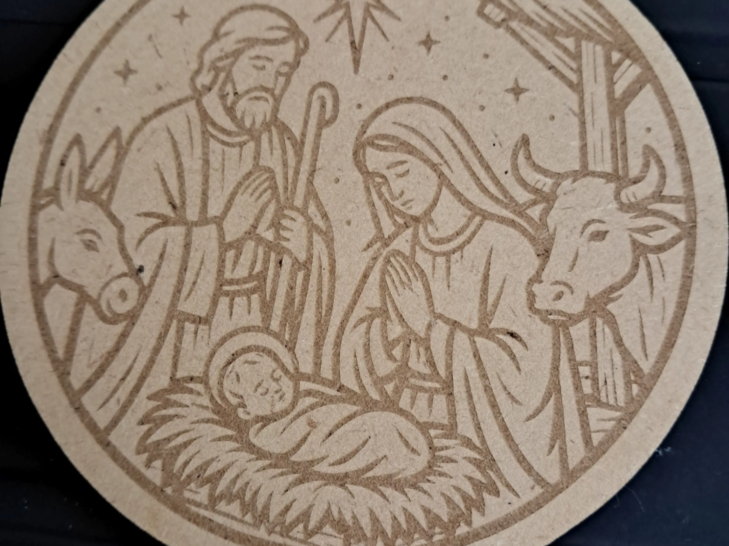 Laser Engraved Wooden Nativity Scene Christmas Ornament | Free Files ...