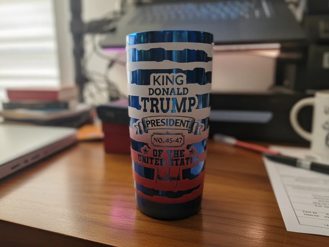 Donald Trump King President 45-47 Themed Insulated Metal Tumbler ...