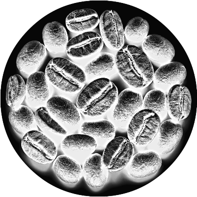 Realistic 3D Effect Coffee Bean Pattern Round Stone Coaster | Free ...