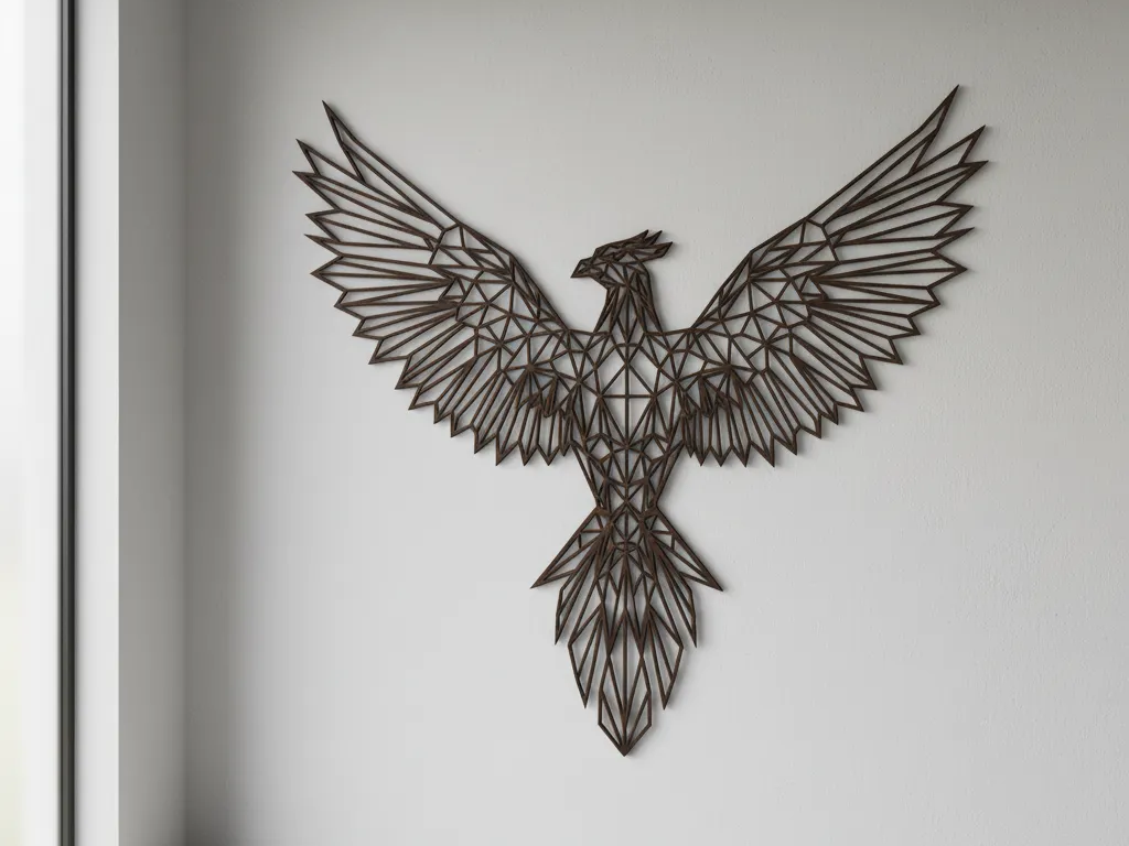 Phoenix Wall Art SVG | Laser Cut File | Geometric Low-Poly Mythical ...