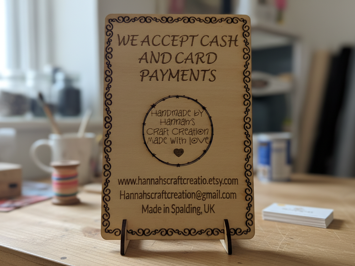 We Accept Cash and Card Payments Wooden Countertop Sign | Free Files ...