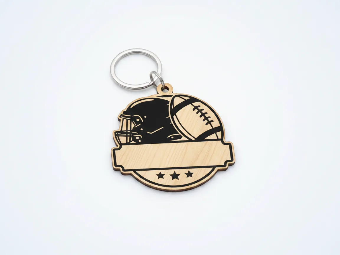 American Football Helmet and Ball Keychain with Name Plate | Ready to ...