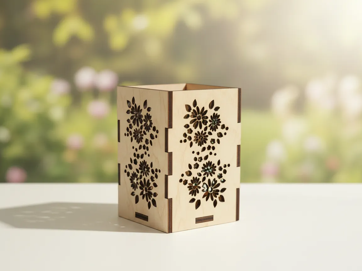 Laser Cut Wooden Floral Decorative Box with Intricate Floral Patterns ...