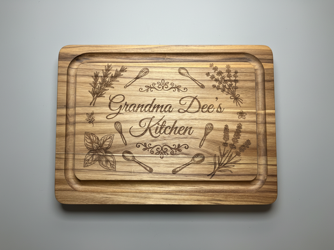 Laser Engraved Wooden Cutting Board Grandma Dee's Kitchen | Free Files ...