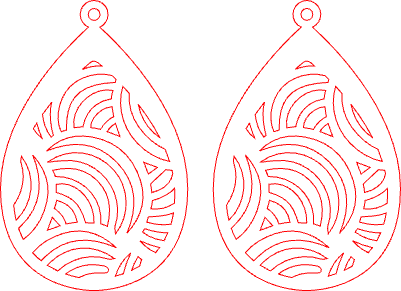 Teardrop Earrings with Japanese Wave Pattern | Free Files - Atomm