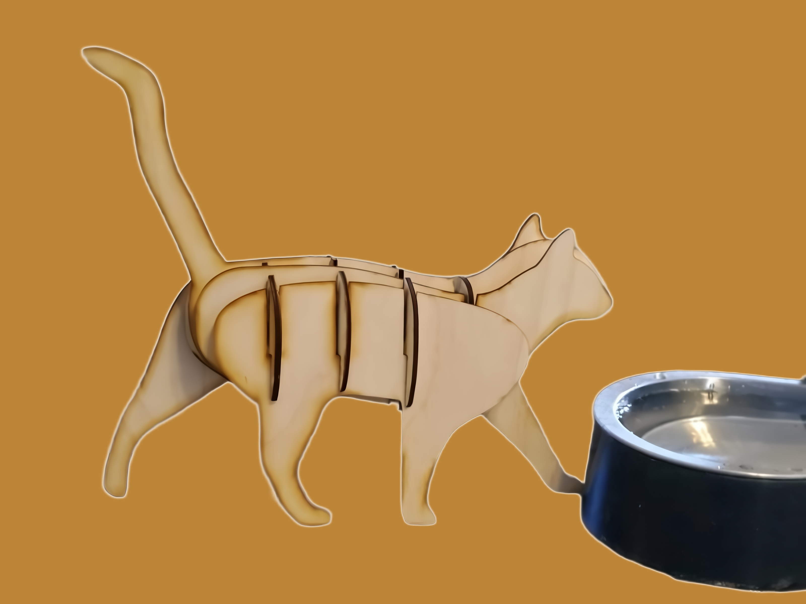 Laser Cut Cat 3D Puzzle DXF File | Free Files - Atomm