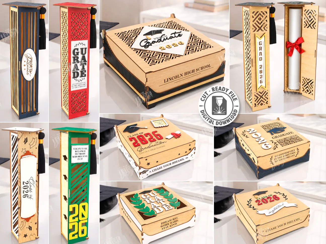 Graduation Diploma Holder Case and Keepsake Memory Box for Class of ...