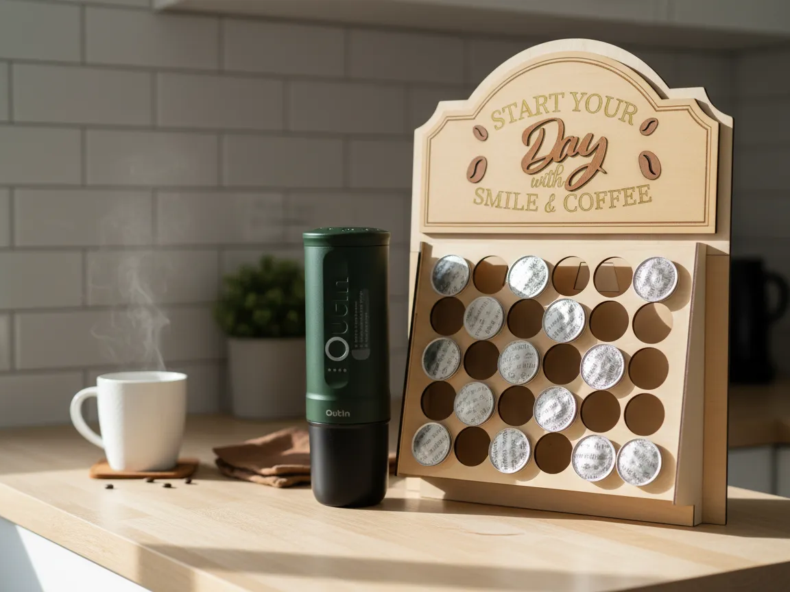 Laser Cut Wooden Coffee Pod Holder x OutIn | Free Files - Atomm