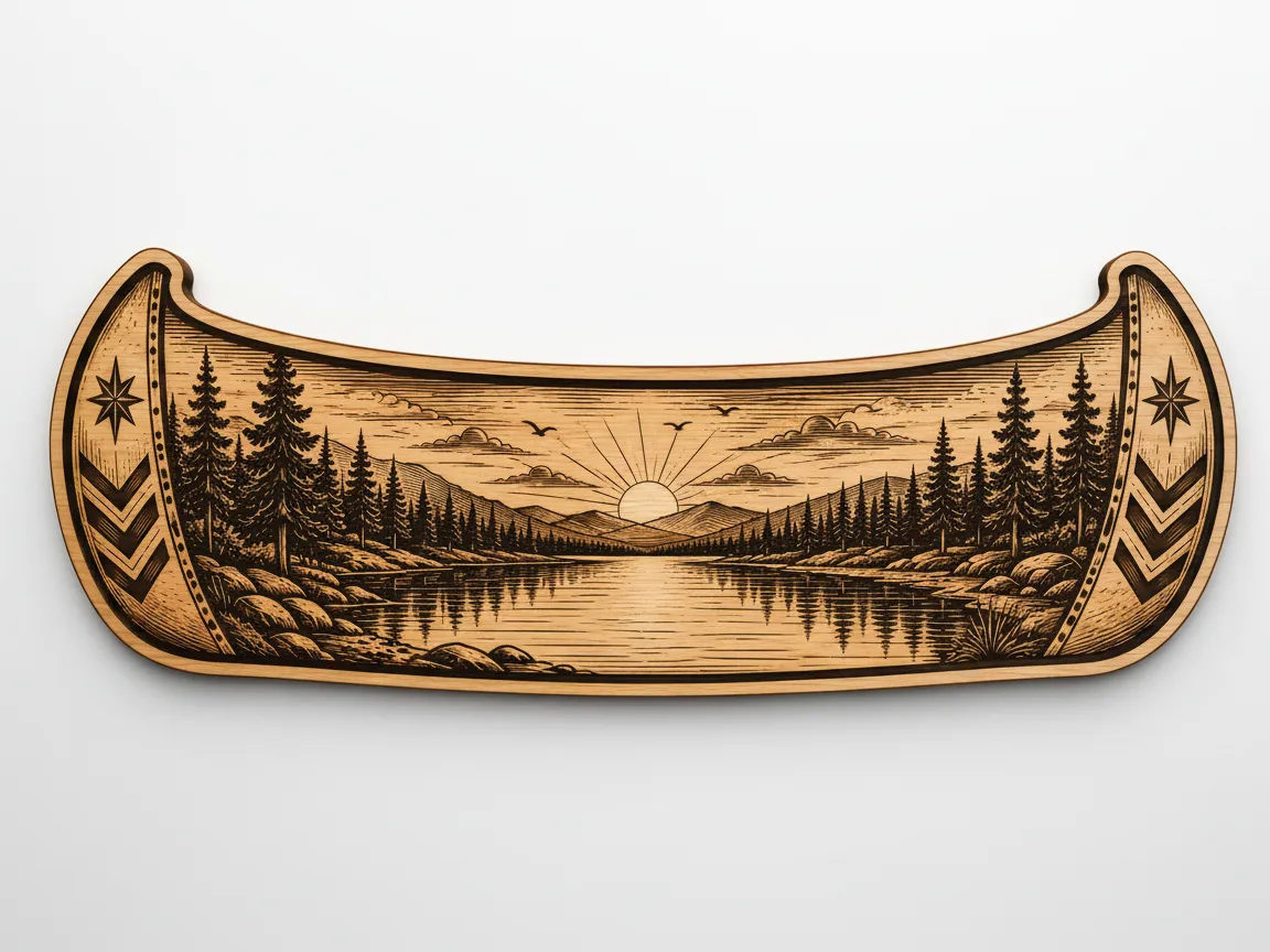 Canoe Scenic Cut and Engrave | Free Files - Atomm
