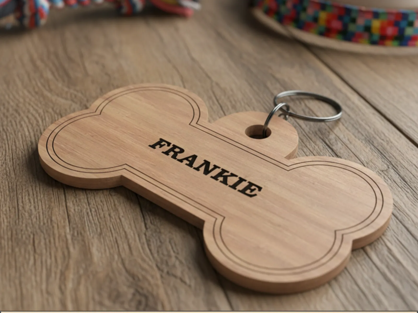 Personalized Wooden Dog Bone Tags - Custom Pet ID Labels for Laser ...