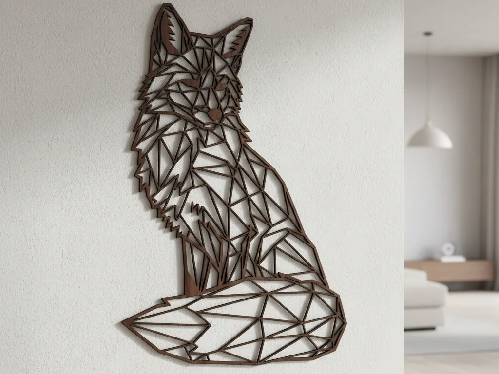 Sitting Fox Wall Art SVG | Laser Cut File | Geometric Low-Poly Wildlife ...