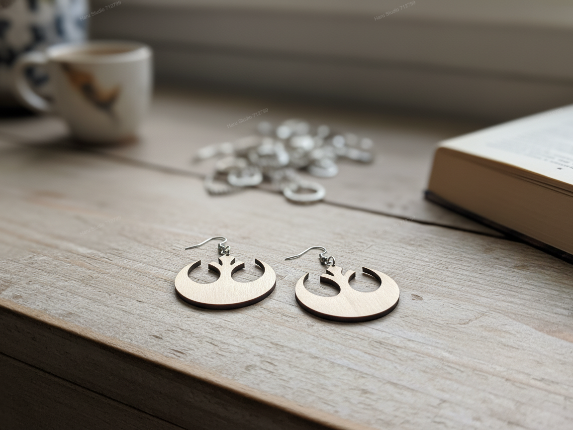 Rebel Alliance Symbol Wooden Dangle Earrings | Free Files - Atomm