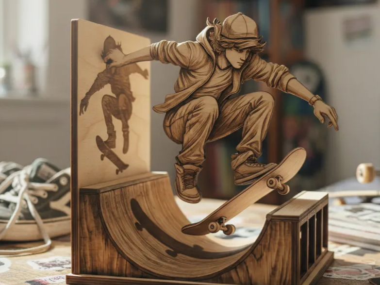 Illusion 3D totale avec cette gravure / découpe de contre plaqué ...