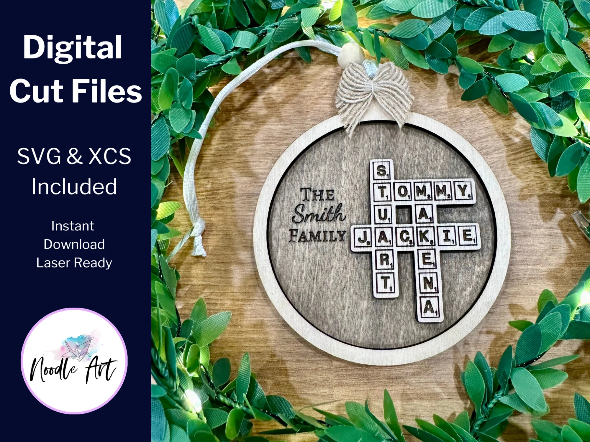 Crossword Family Ornament – Digital File (SVG & XCS) | Ready to Use ...