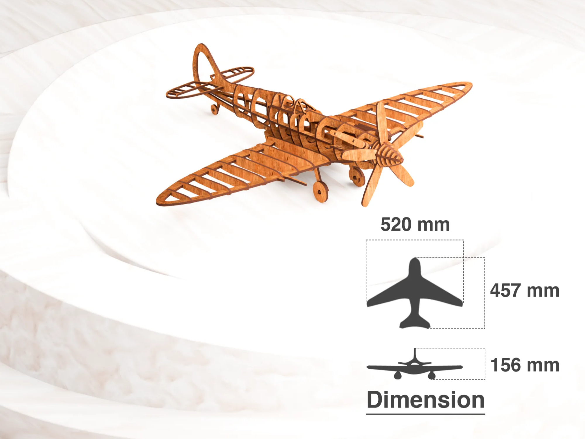 Supermarine Spitfire Laser Cut Wood Aircraft: 3D Model Plans | Ready to ...