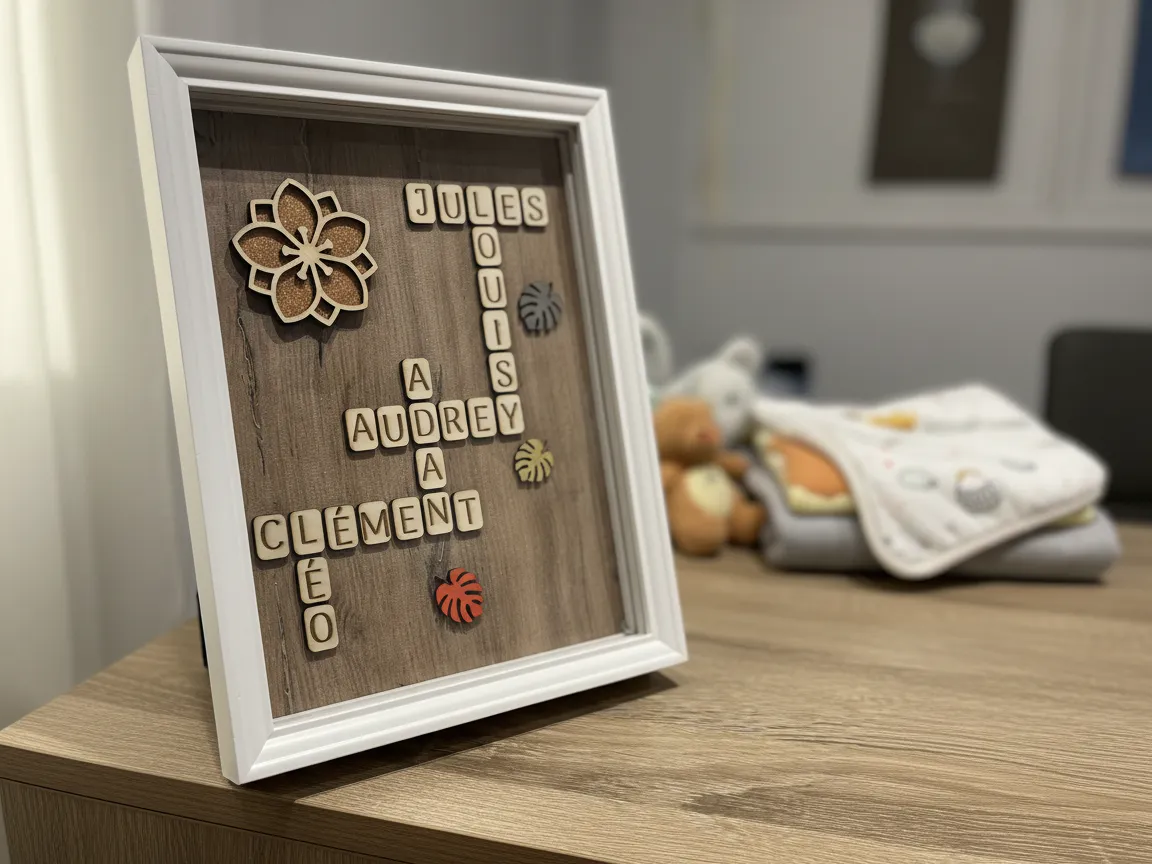 Cadre photo personnalisé avec prénoms façon jeu de lettres | Free Files ...