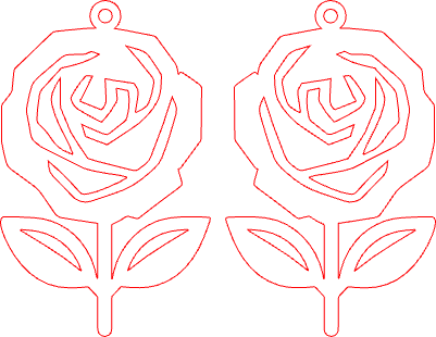 Rose Flower Dangle Earrings | Free Files - Atomm
